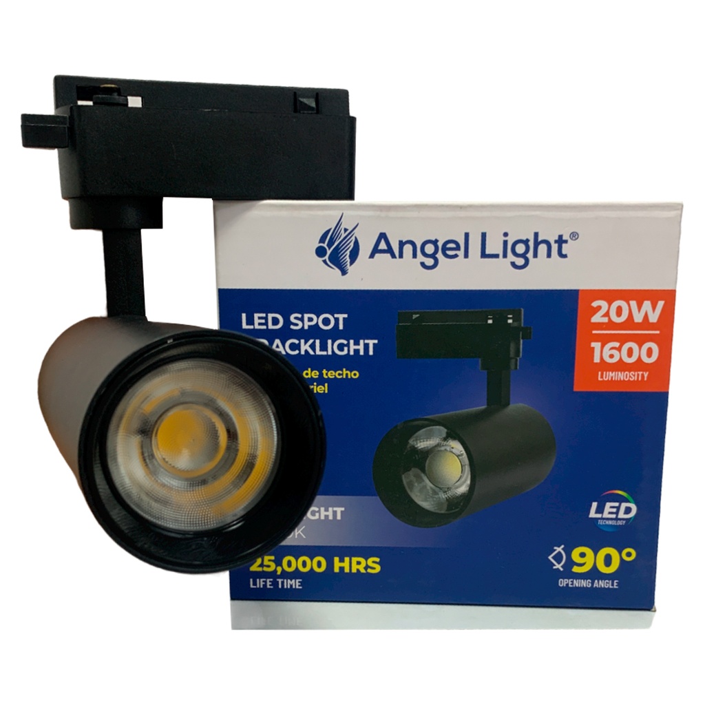 LAMPARA DE TECHO SPOT PARA RIEL 20W COLOR NEGRO ANGEL LIGHT | Litani ...